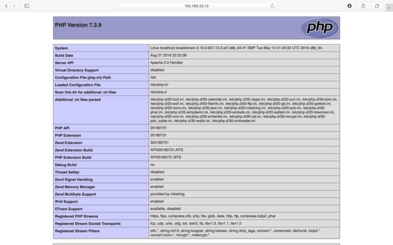 CentOS7にPHPをインストールしてinfoページを表示するまで